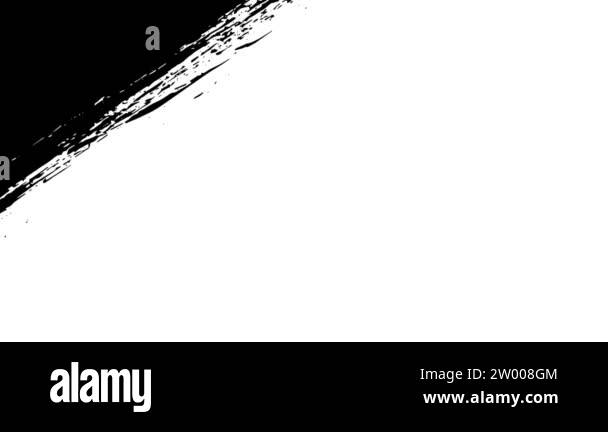 Paint Brush Stroke Transition Wipe On And Off/4k animation of a black ...