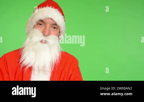 Santa claus - green screen - studio - Santa Claus smiles Stock Video ...