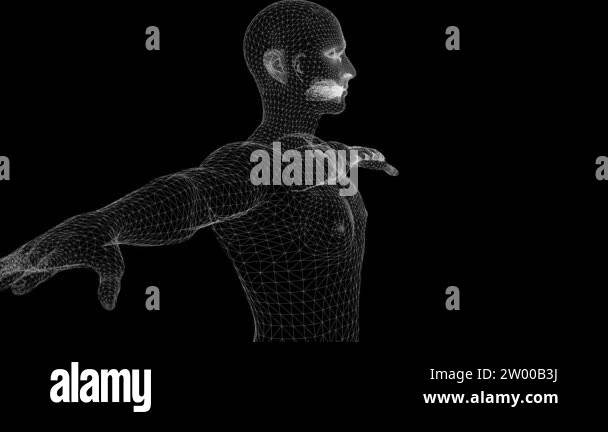 Human body scanning. Medical exam and monitoring scan. 3D 4K animation ...