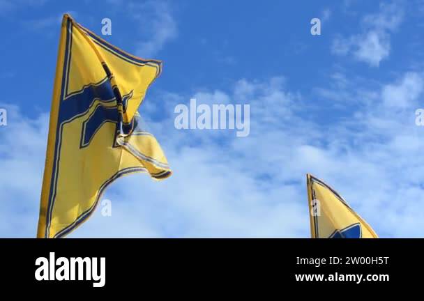 Flag of the regiment "Azov". Public exhibition of military equipment ...