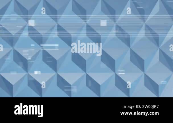 Digitally generated animation of sequenced cubes with flickering screen ...