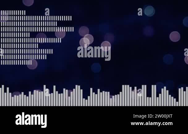 Digital animation of two different sets of moving digital bars-horizontal and dashed on the ...