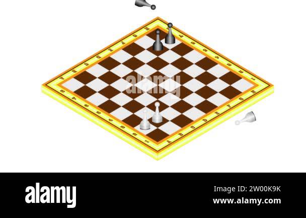 Chess-starting position. Chess board game animation. Start of a chess ...