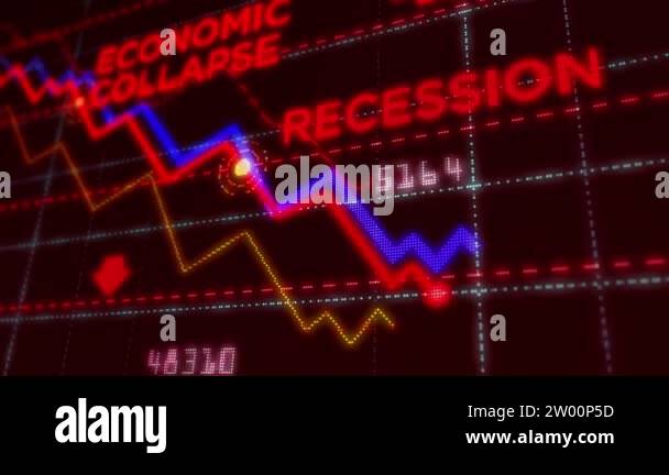 Crisis, recession, business crash, markets down, economic decline and ...
