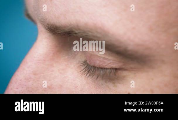 The human eye is depicted very closely with the brown (hazel) color of ...