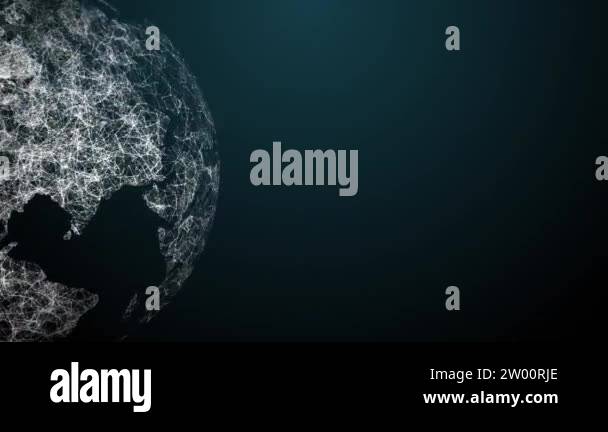 Seamless Looping Spinning Earth Globe Animation Made of Dots and Lines ...