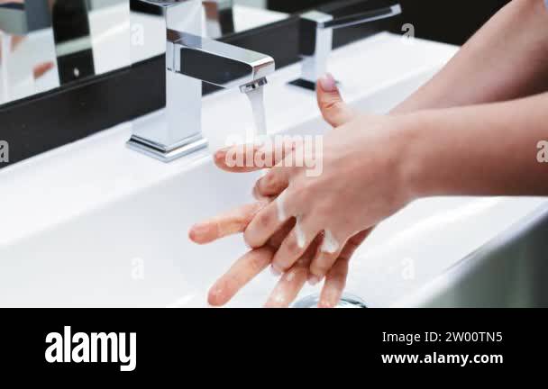Real time video of washing hands guide. Shot with RED helium camera in ...