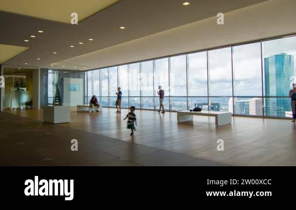 People Inside the JPMorgan Chase Tower Building Observation Deck Sky ...