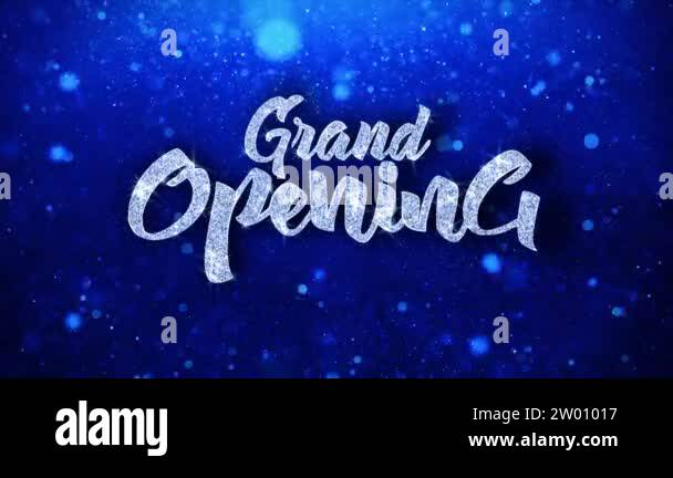 Grand Opening Blue Text Wishes Particles Greetings, Invitation ...