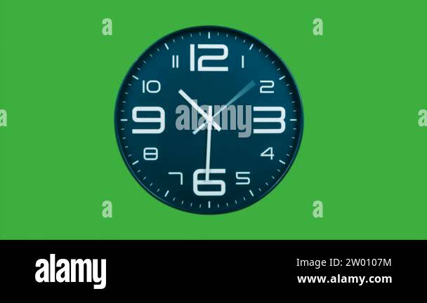 Modern light blue clock face moving fast forward time lapse.Clock ticking accelerated time on ...