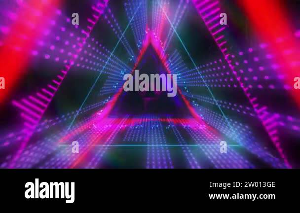 Animation of purple, blue and pink triangle shapes pulsating in ...