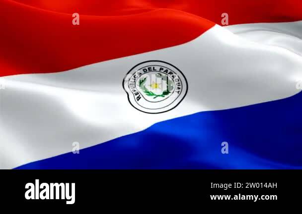 Paraguay flag Motion Loop video waving in wind. Realistic Paragu Flag ...
