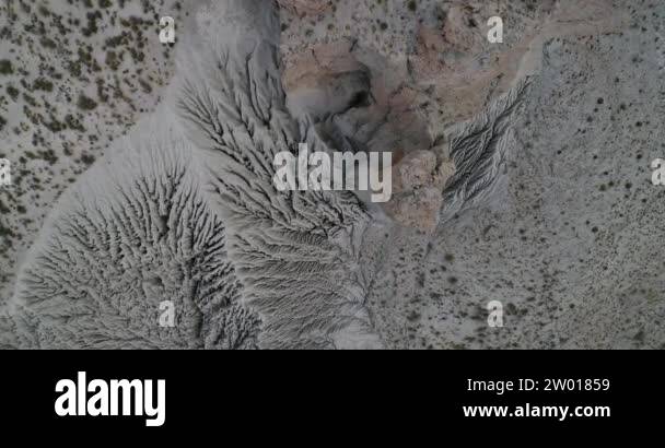 Aerial abstract scene of natural erosion drawinng in desertic mountain ...