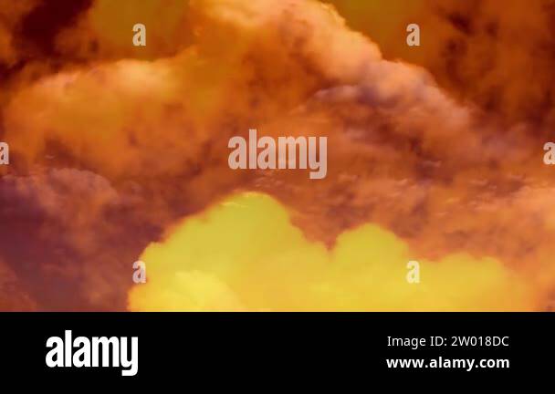 Animation of Christian cross over orange clouds moving in fast motion ...