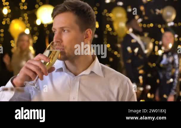 Man celebration mood champagne Stock Videos & Footage - HD and 4K Video ...