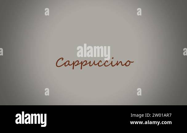 4K animation hot coffee and milk pouring into cappuccino coffee cup from top, side view. loop ...