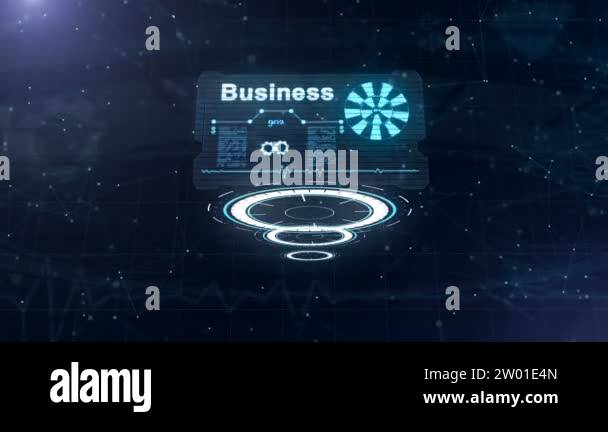 Three moving circles are on focus, then abstract business card is ...