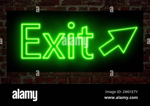 Green lit emergency exit sign Stock Videos & Footage - HD and 4K Video ...