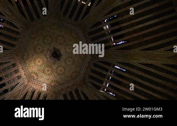 Bottom view on ancient Maghreb ceiling. Moroccan architecture ...