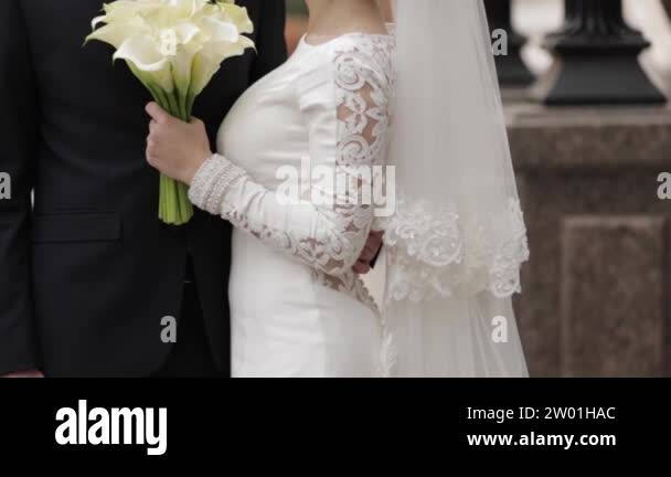Stylish couple in wedding clothes spand time togethe in their wedding ...