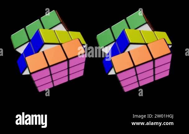 Los Angeles. USA. May 01. 2018. Exhibition technology. The transformation of the Rubik's cube ...