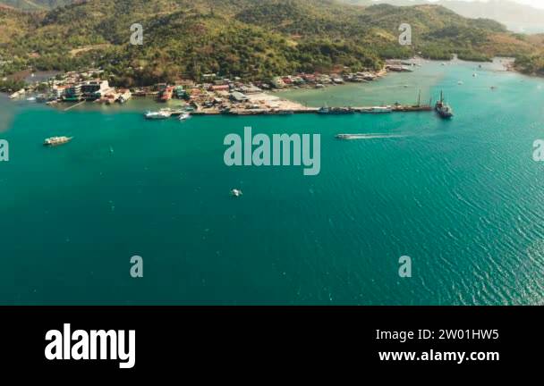 Sea port on the island of Busuanga, Philippines,Coron Stock Video ...