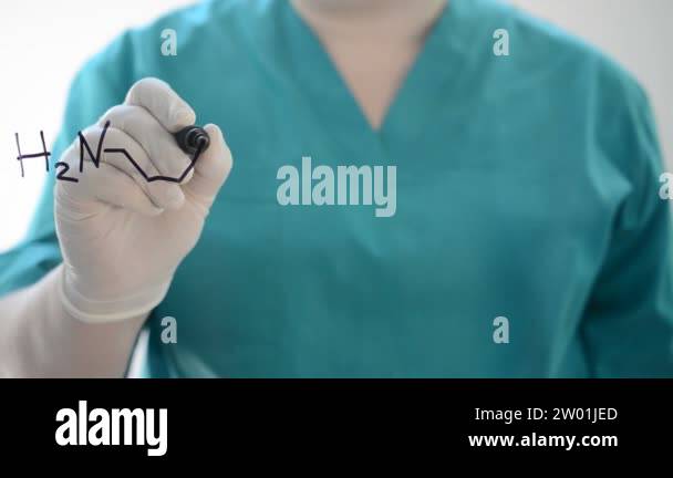 Chemical formula of Novocain. We draw a marker Stock Video Footage - Alamy