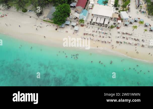 Grand Cayman - a beach-bar on the famous Seven Mile beach A high aerial ...
