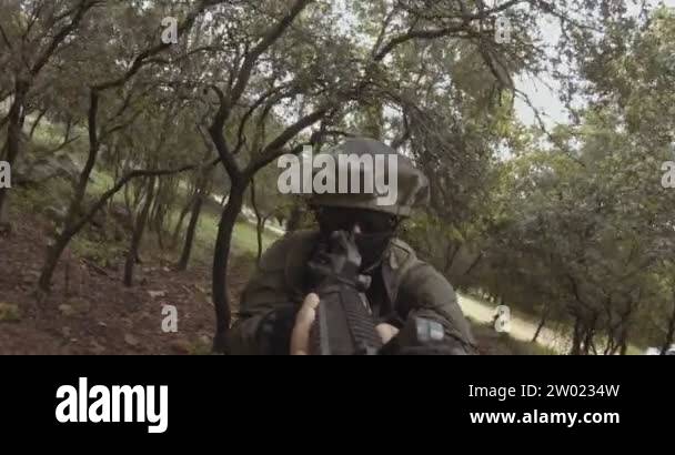 Weapon GoPro POV footage of a squad of Israeli commando soldiers during ...