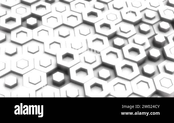 Abstract Hexagon Geometric Surface Loop, Front View: light bright clean minimal hexagonal grid ...