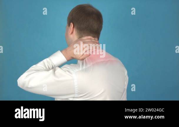 Pain in the neck muscles and shoulders due to long-term work at the ...