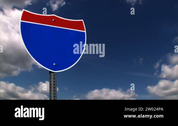 Blank blue interstate highway sign Stock Videos & Footage - HD and 4K ...