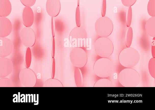 3D circle round shapes rotating on pastel background. 4K seamless loop ...