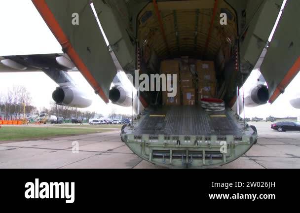 Business of air cargo freighter with import and export. Loading air ...
