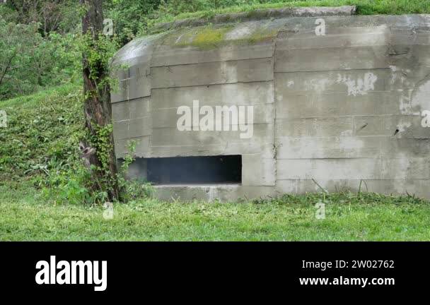 Machine-gun burst with a bunker embrasure. DOT (long-term defensive ...