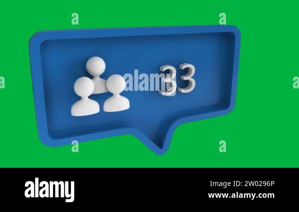 Digital animation of subscriber icons with increasing count in a ...