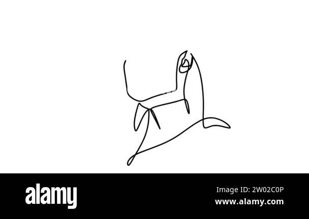Self drawing simple animation of single continuous line drawing of man ...