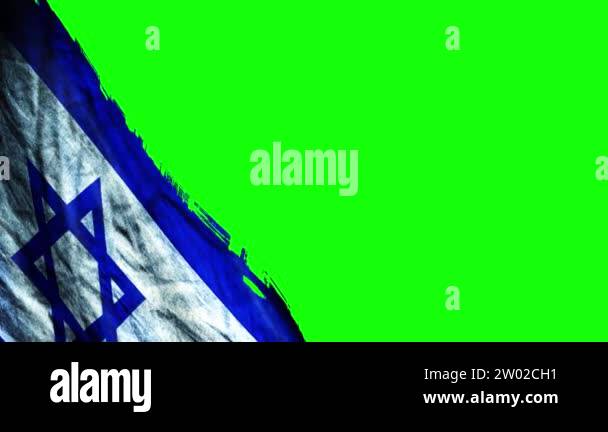 Isolated on green screen Waving Israel flag. Waving State of Israel ...