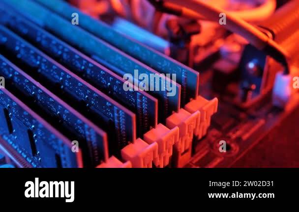 Macro View Of Ddr3 Ram Memory Modules Installed On The Motherboard