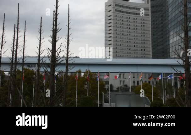 TOKYO, JAPAN - MARCH 29 : View landscape and cityscape of Ariake town ...