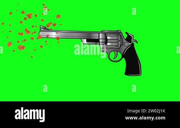 Green screen gun revolver firearm, green screen handgun, green screen ...
