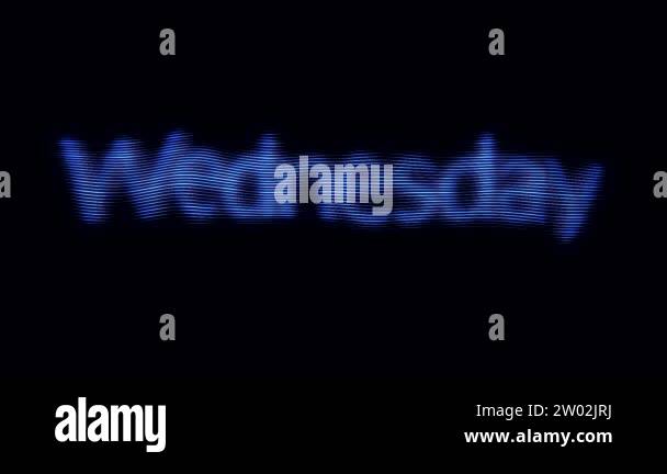 Abstract blue word wednesday in retro style and pixel distortion ...