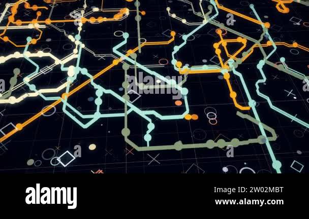 3D moving city map. Animation. Animated 3D diagram of city under ...