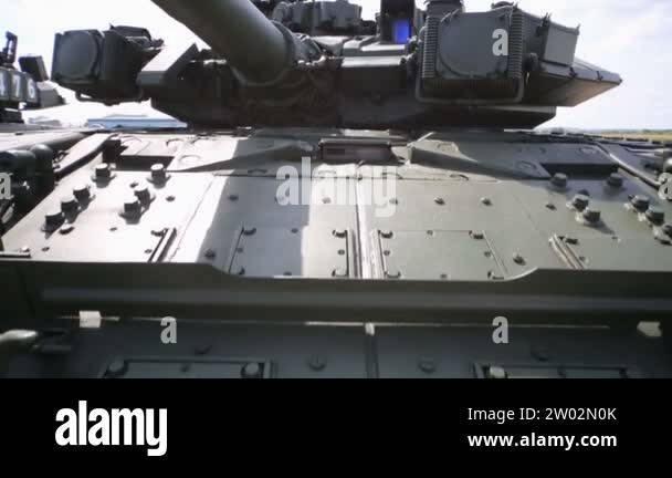 Turret of tank T-90 on exposition Stock Video Footage - Alamy