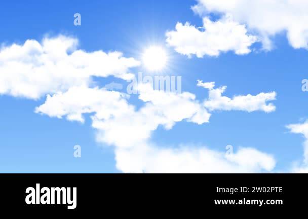 Beautiful Blue Sky with Clouds loop Animation background Green Screen ...