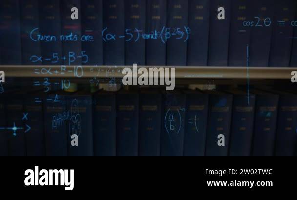 Digital animation of written mathematical equations with figures moving ...