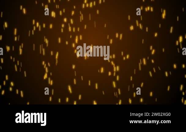 3d falling fire particles, effect of flame, computer generated background, 3d render backdrop ...