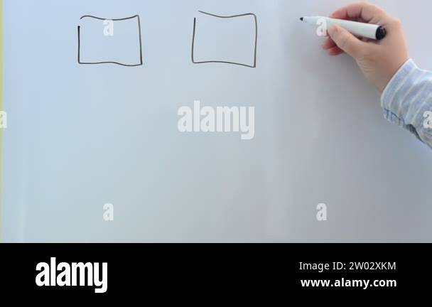 We draw the block scheme on a board a marker. We draw a marker Stock ...