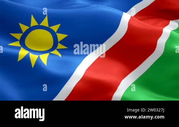 Namibia waving flag. National 3d Namibian flag waving. Sign of Namibia ...