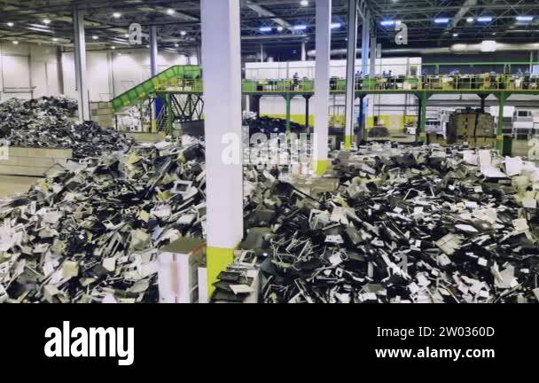 Piles of garbage in massive dumpsite unit. Recycling industry concept ...